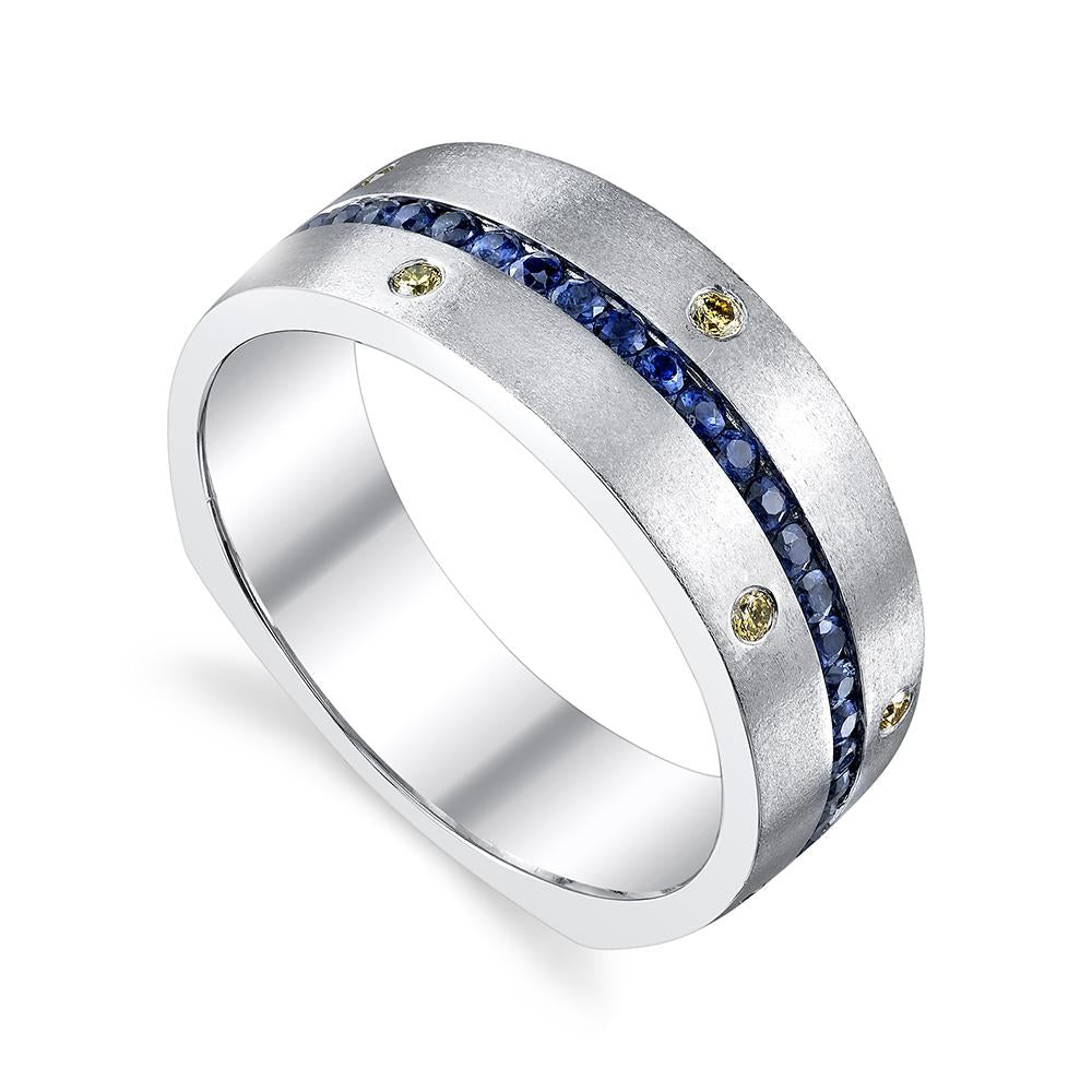 Twilight Sapphire Men's Wedding Band | Mark Schneider Fine Jewelry